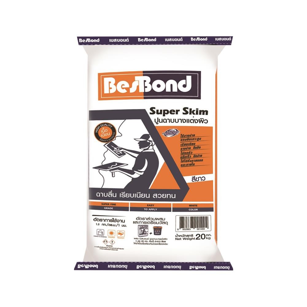 BESBOND Cement Thin Plaster SUPER SKIM 20KG WHITE Glue Nail COAT 20KG ...