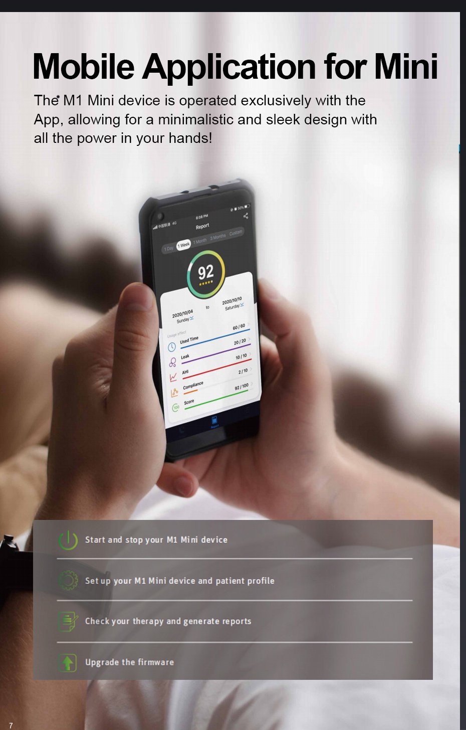 BMC M1 Mini Auto CPAP APAP Car Travel With Anhydrous Humidifying Auto ...