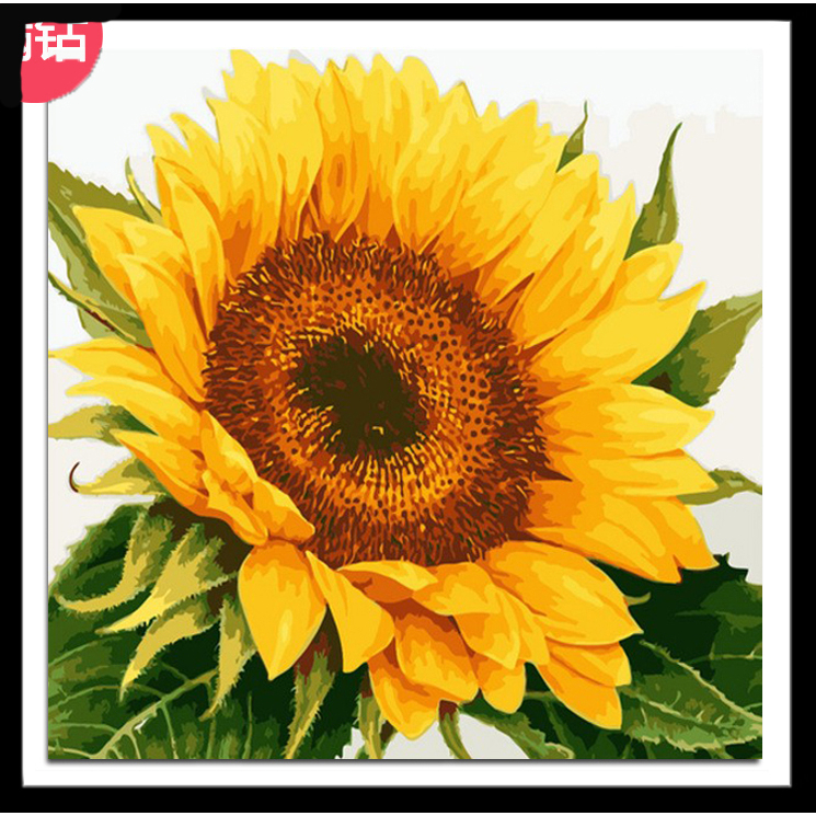 Round Crystal Picture Set Sunflower Pattern (Full Picture) Size 40*40 ...