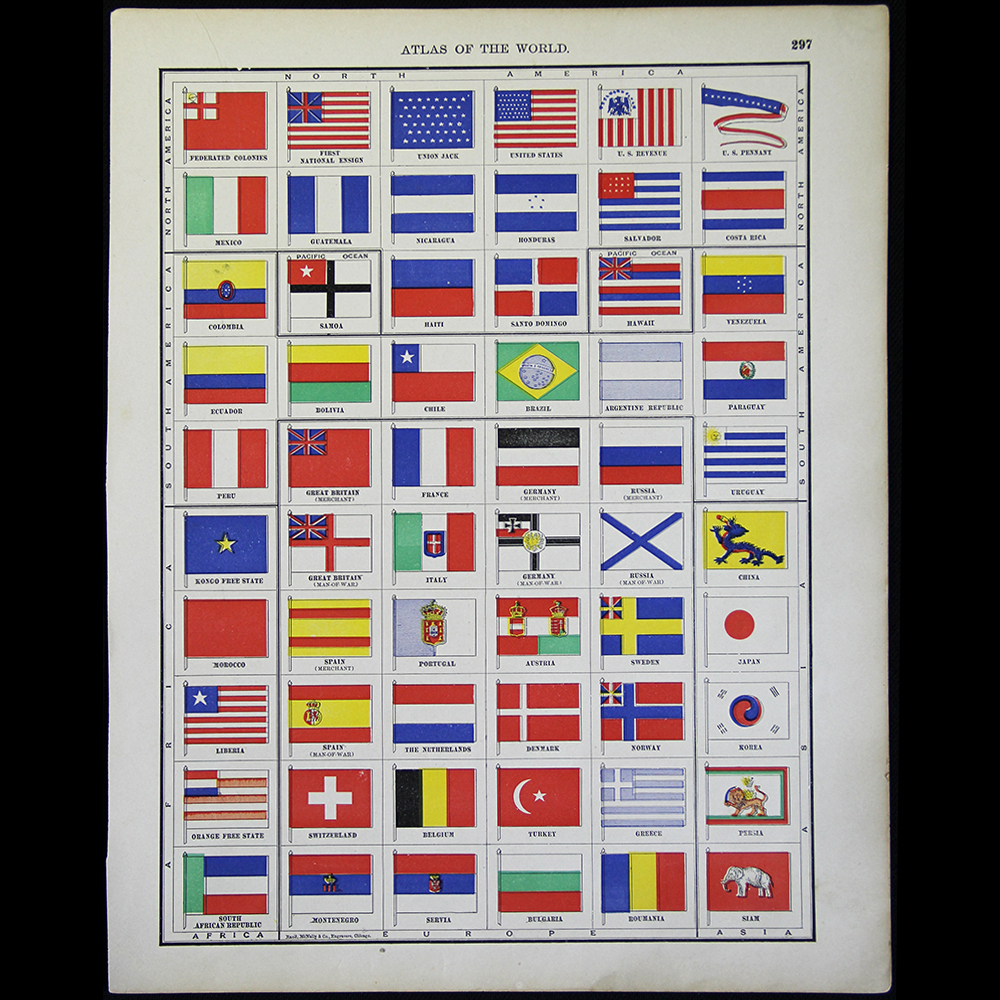 125-Year-Old Ancient Flag Chart Holds Flags of All Nations-Thai Museum ...