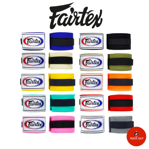 FAIRTEX HW2 Elastic Cotton Hand wraps 180" 4.5 M. Stretch Fabric Boxer ...