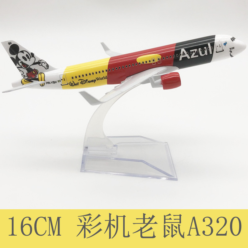 Azul Airbus A320 Neo with Mickey Mouse Airplane Model Size 16 Cm Made ...