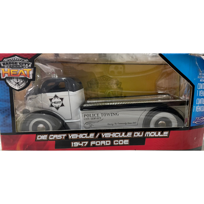 Jada Badge City Heat 1:24 Scale 1947 Ford COE Flatbed Police Towing ...