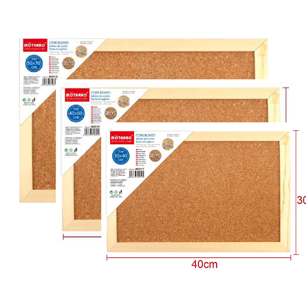 MOTARRO Cork Board Bagasse Notice Available In 4 Sizes 30 x 40 40 x 60 50 x 70 60 x 90 cm ...