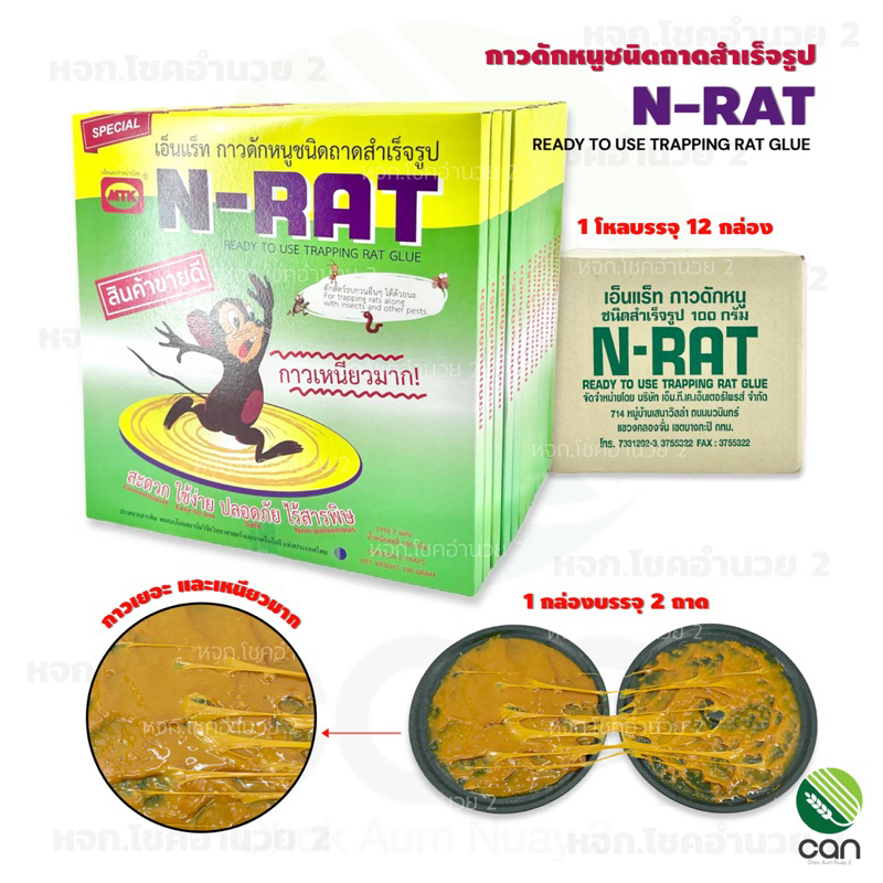 (Lift A Dozen/12 Boxes) Glue Trap N-RAT Brand (1 Box Contains 2 Trays ...