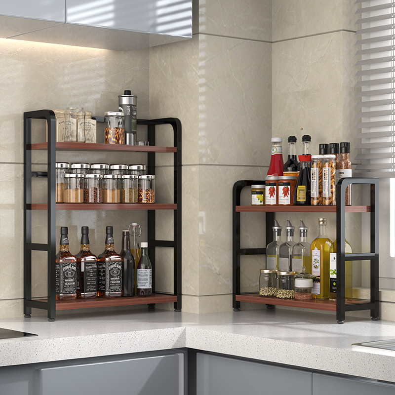 2 Tier Kitchen Countertop Storage Cabinet Spice Rack Chopsticks Shelf ...