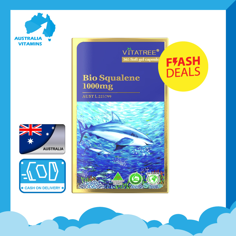 VITATREE Bio Squalene 1000 mg Concentrated Shark Oil 1000 365 Capsules ...