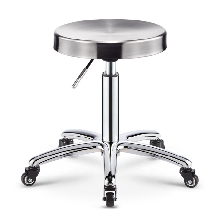 Stainless Steel Round Chair Thick Edge With Shock Star Base With Wheels ...
