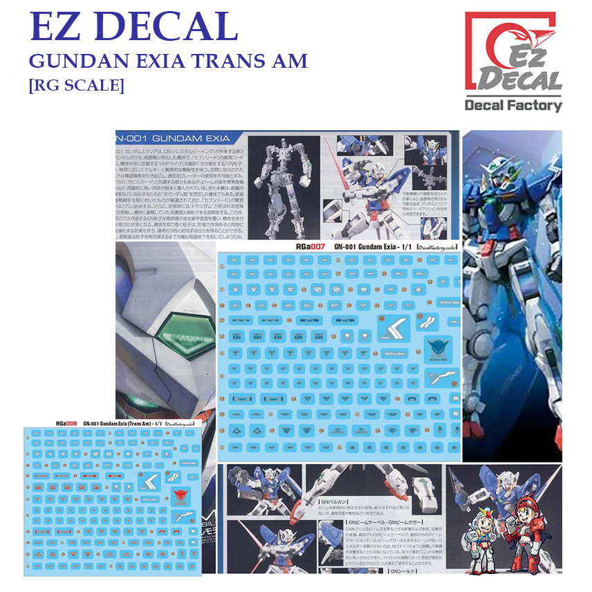 WATER DECAL [EZ DECAL] T09 RG 1/144 GUNDAM EXIA TRANS AM PRE-CUT [RG ...
