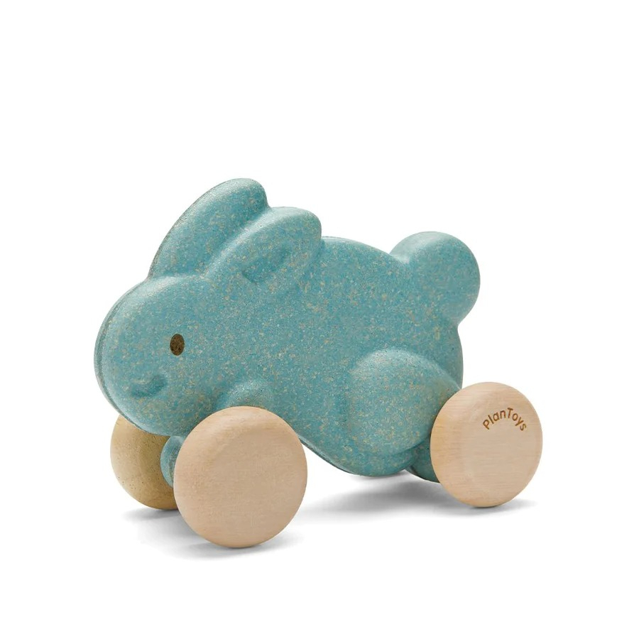 PlanToys Wooden Toy Planing Toys Blue Rabbit Car Skill Push Along Bunny ...