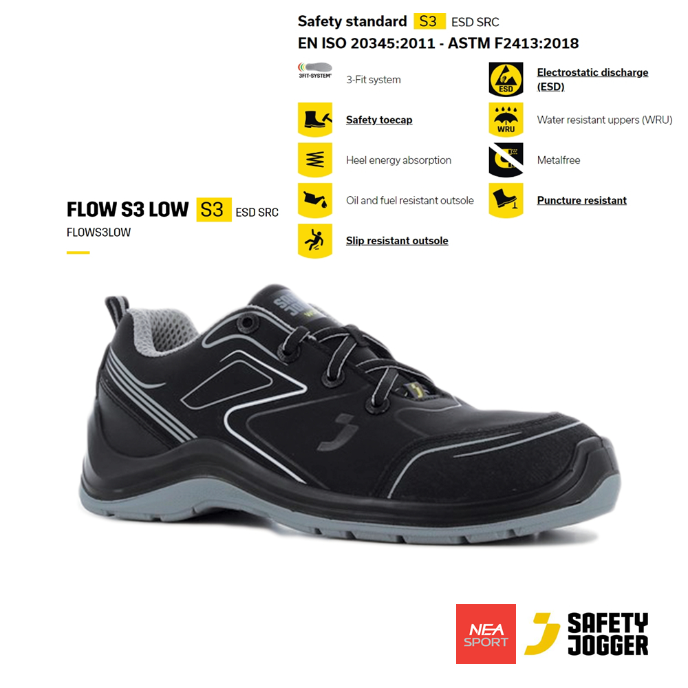 SAFETY JOGGER-FLOW S3 LOW Shoes Composite Head International Standard ...