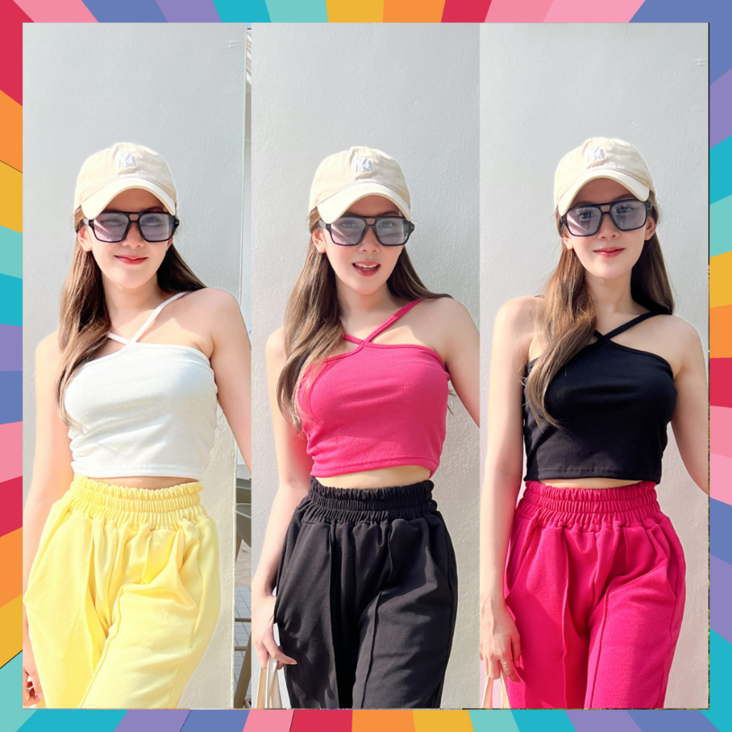 SpinnyHouse 2 String Shirt Cross Neckline Crop Top Slit Cloth Cafe Line Must Not Miss. Beautiful ...