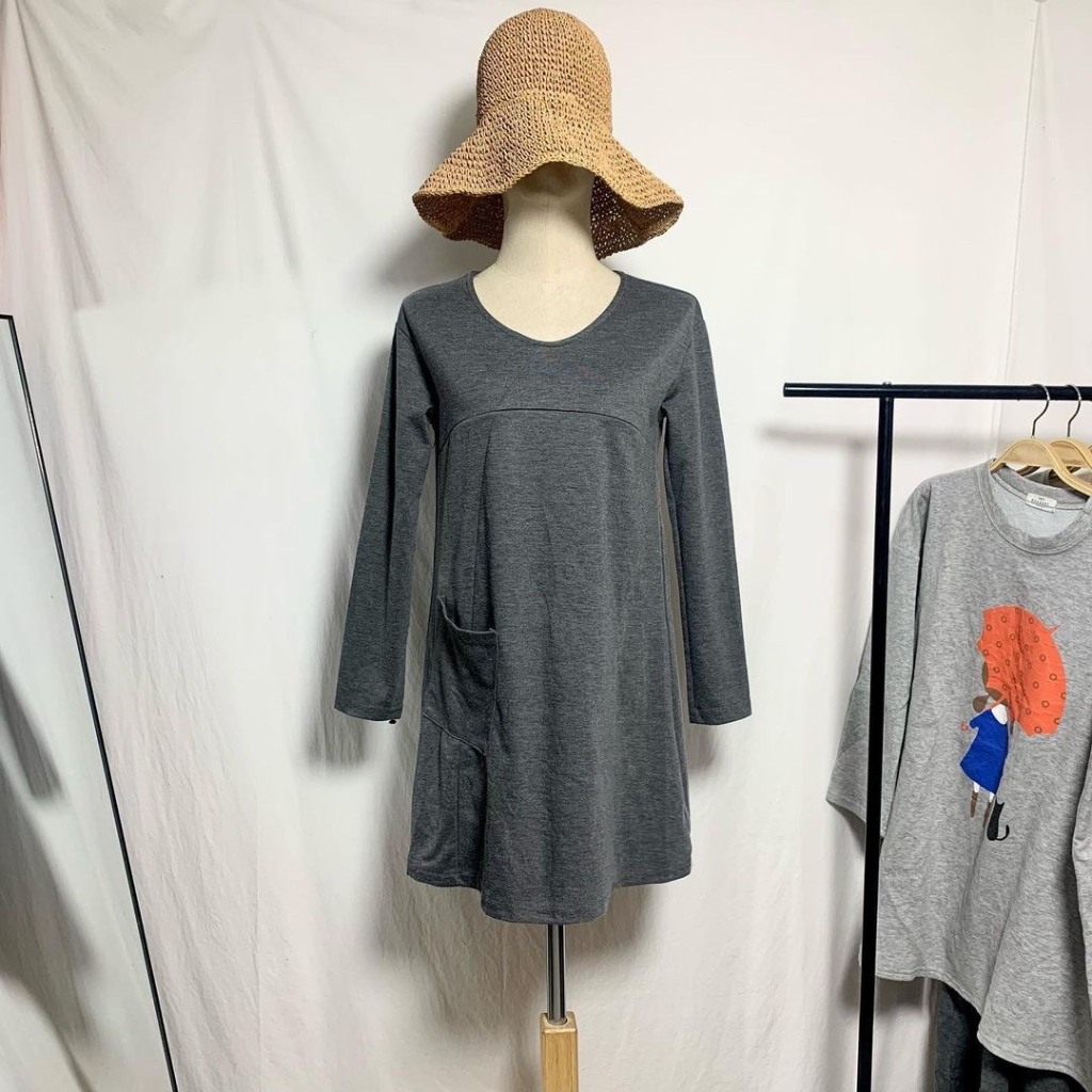 Japanese Gray Dress Soft Fabric (Used) | Shopee Singapore