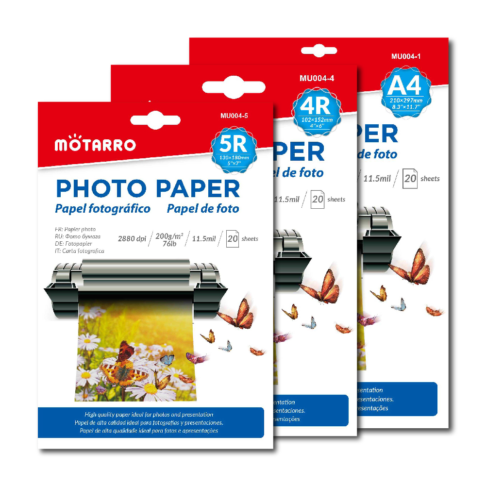 Inkjet Paper Glossy Photo MOTARRO A4 4R 5R (Thickness 180-240 Gsm ...