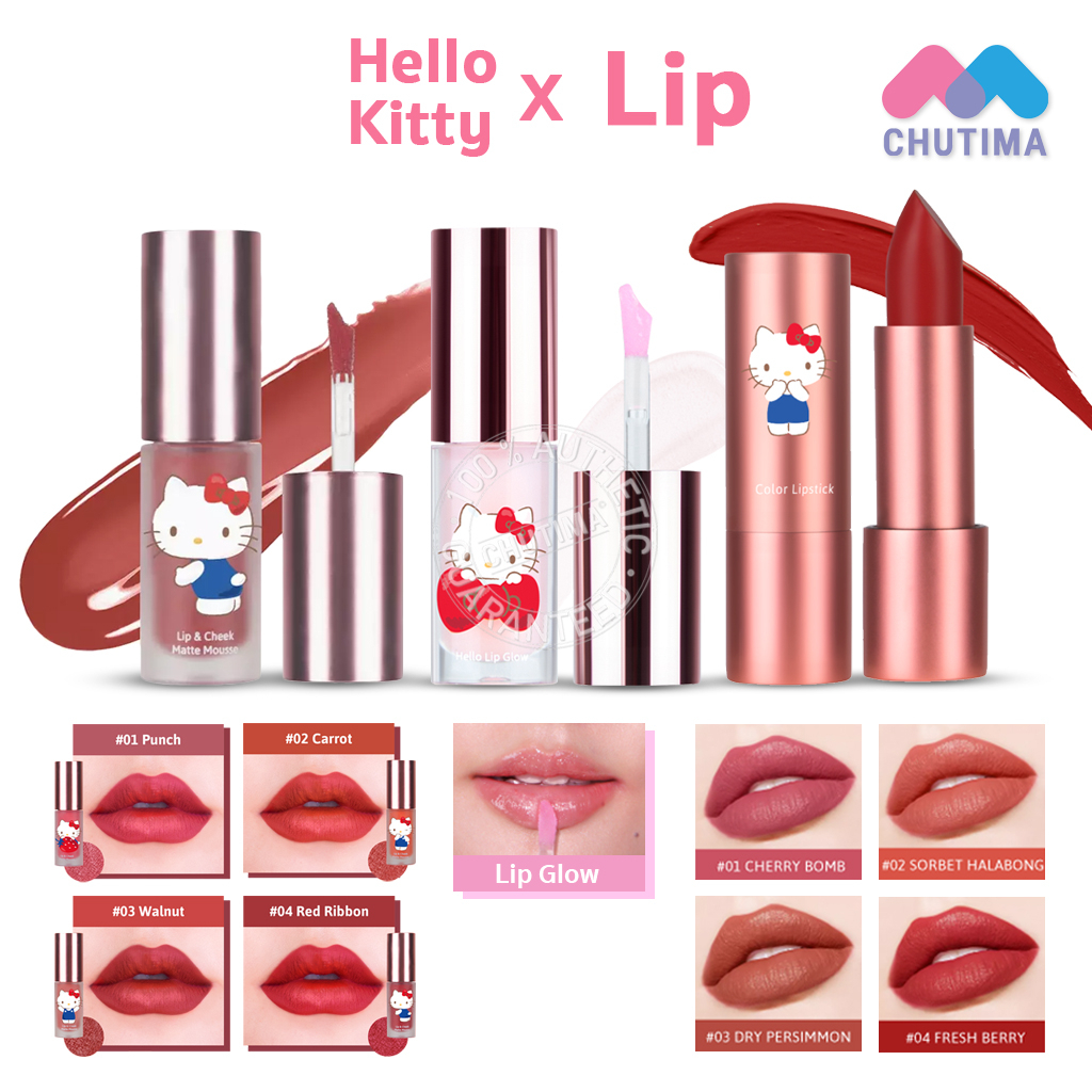 Lip Cathy Doll Hello Kitty & Cheek Matte Mousse/Glow 3.5g./ 4g ...