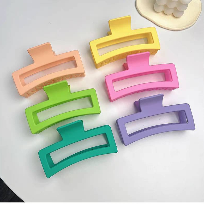 Large Matte Color Square Hair Clip 13 Cm. | Shopee Singapore