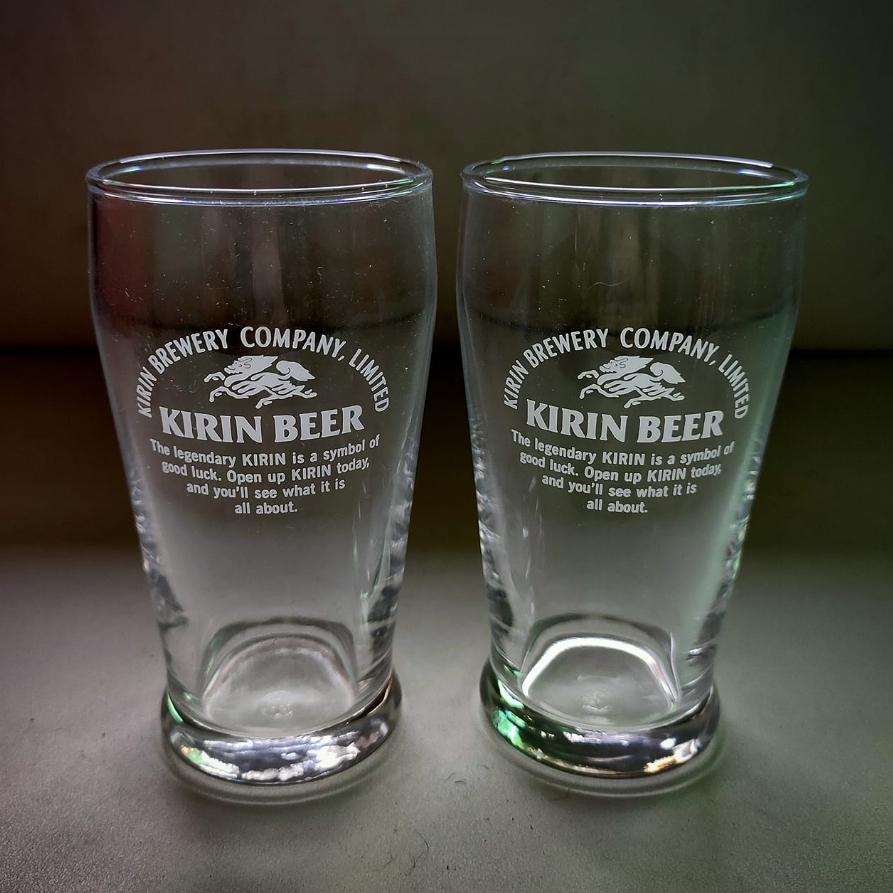 Japanese Beer Glass KIRIN White Logo shot Compact Size | Shopee Singapore