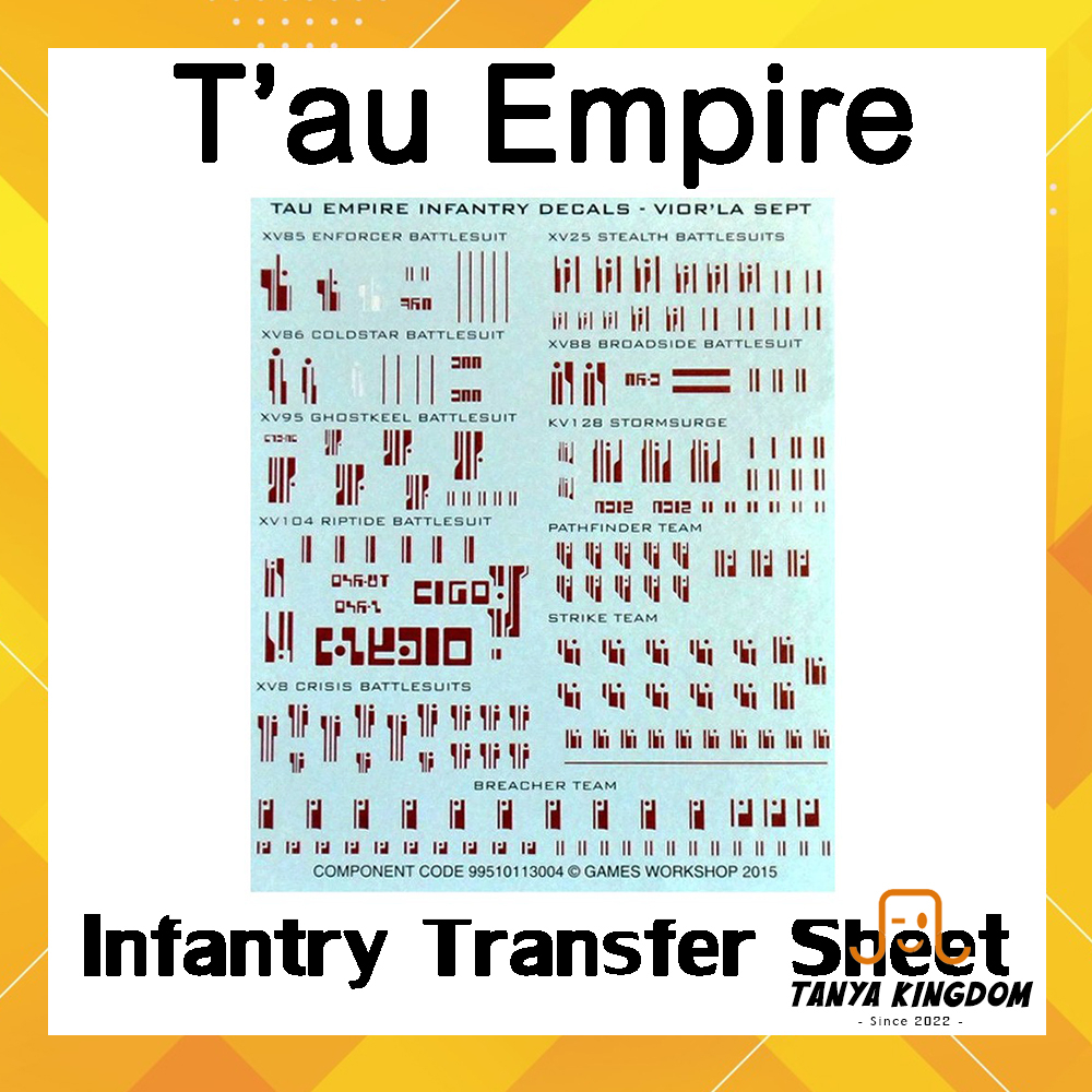 Warhammer 40k-T'au Empire Infantry Transfer sheet-(decal) decal Water ...