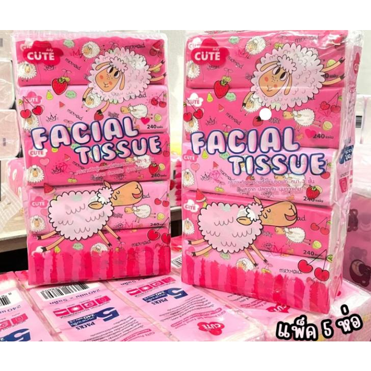 Premium Sheep Tissue 1 Pack 5 Packs 3 Ply Thick (240 Sheets) | Shopee ...