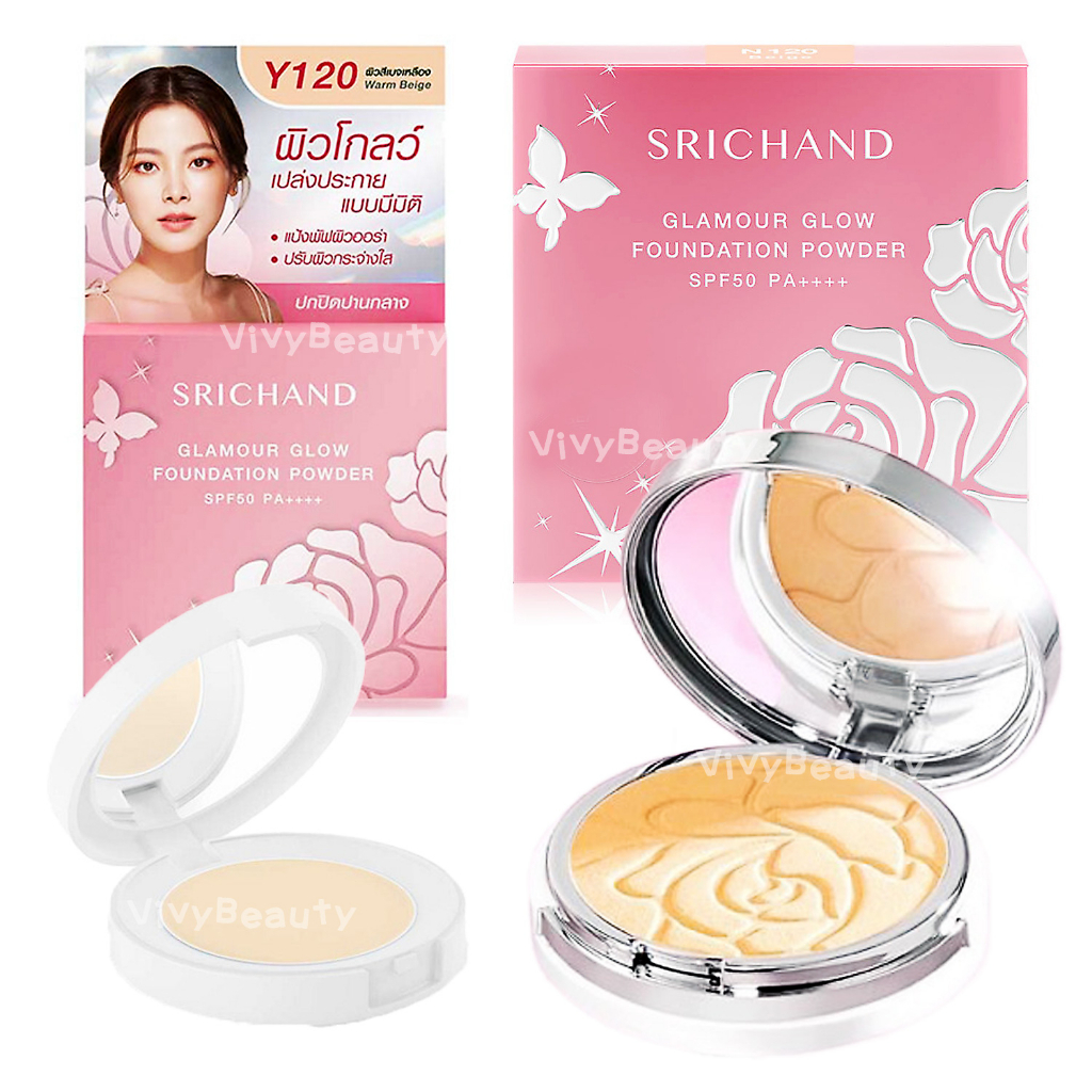 SRICHAND Glamour Glow Foundation Powder SPF50 Puff Skin | Shopee Singapore