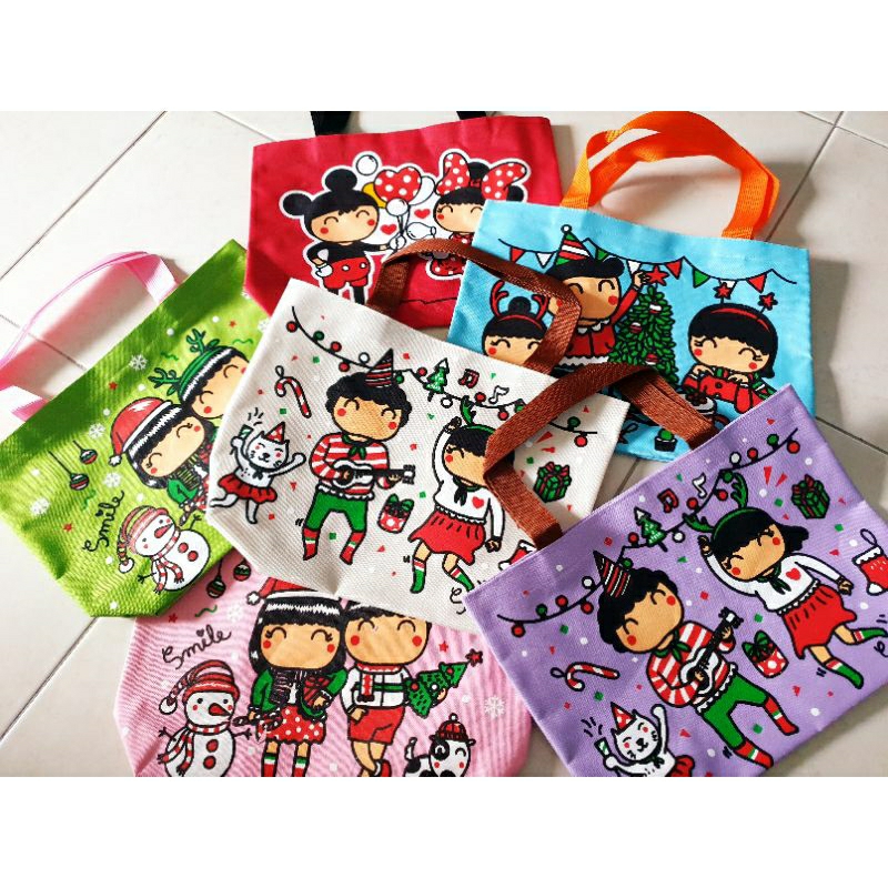 Cloth Bag Fresh Color Cute Pattern 20 × 30 cm. | Shopee Singapore