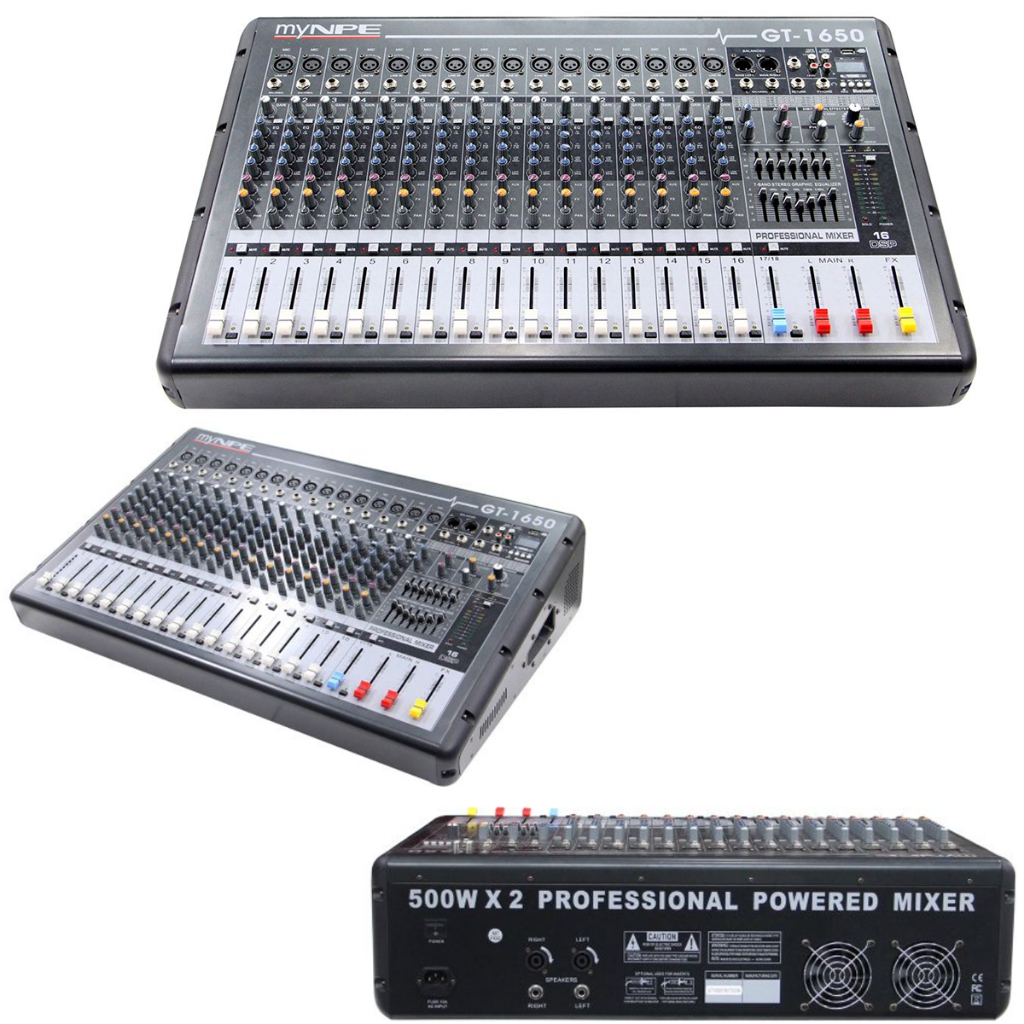 myNPE GT1650 16-Channel Power Mixer (2x500-Watt-Bluetooth) | Shopee ...