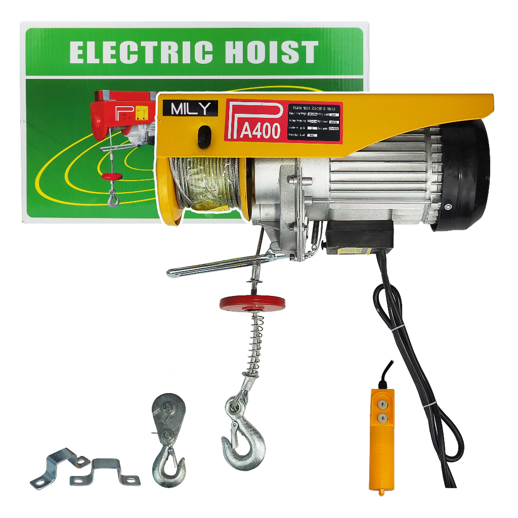 MILY Electric Hoist 400kg Rope Crane Power Lifting 5 Meter Long Remote ...