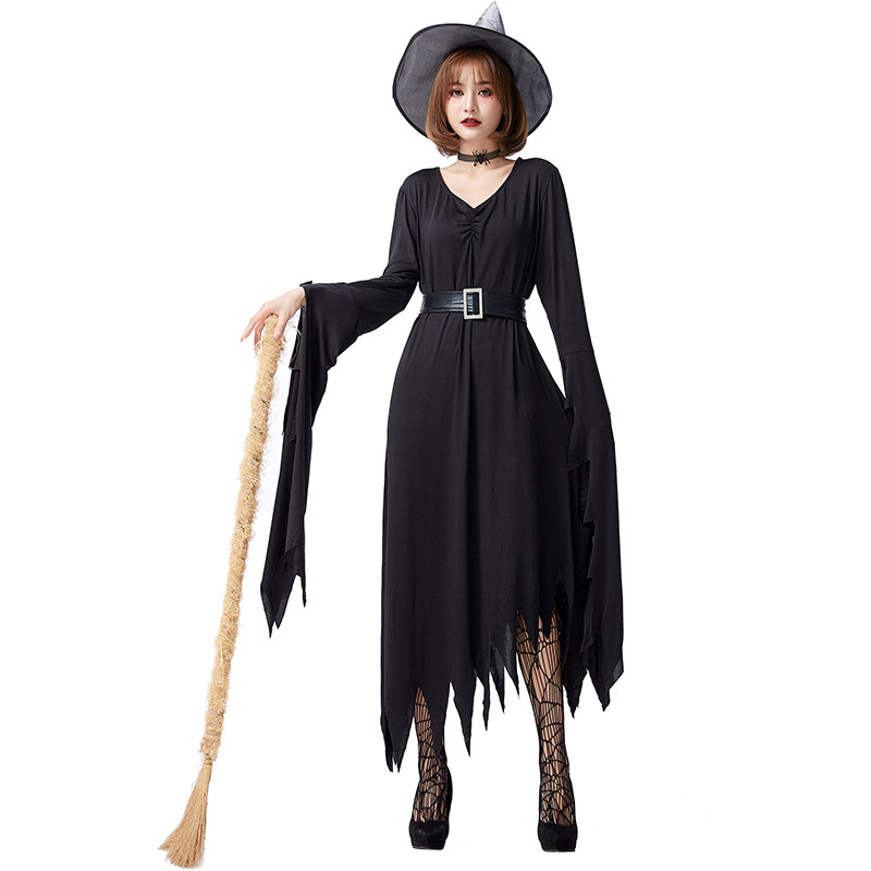 cp89 Magnificent Black Stunning Witch Set With Hat & Chain | Shopee ...