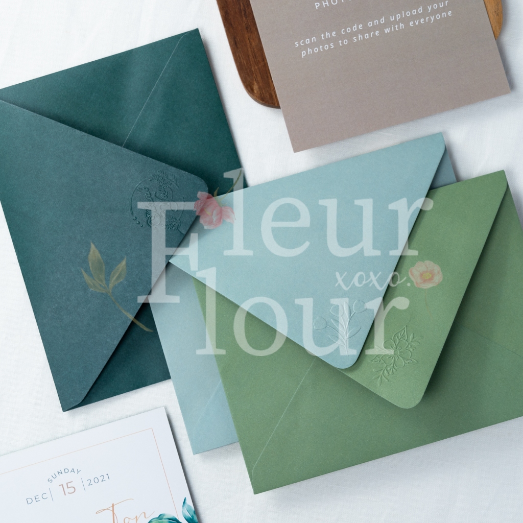 Embossed Stamping Envelope 5x7 Flower Pastel/Vintage Wedding Card ...