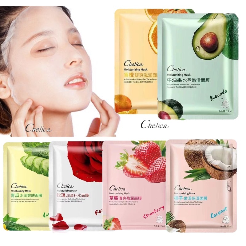 6 Natural Facial Masks Fruit Formula Hyaluronic Imported Mask Sheets ...