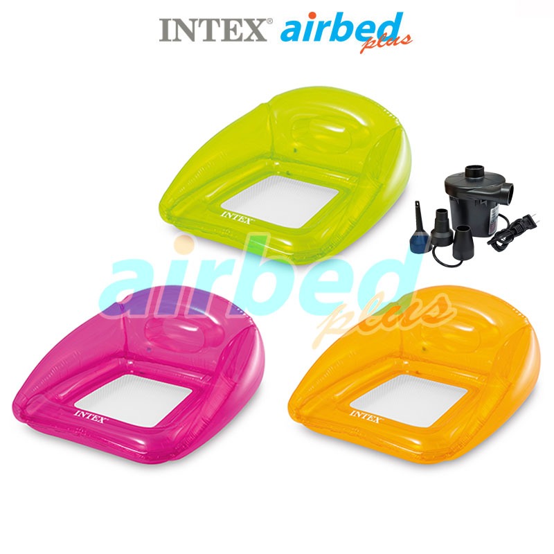Intex Clear Square Chair Raft 0.99x0.94x0.48m Model 56802 + Electric ...