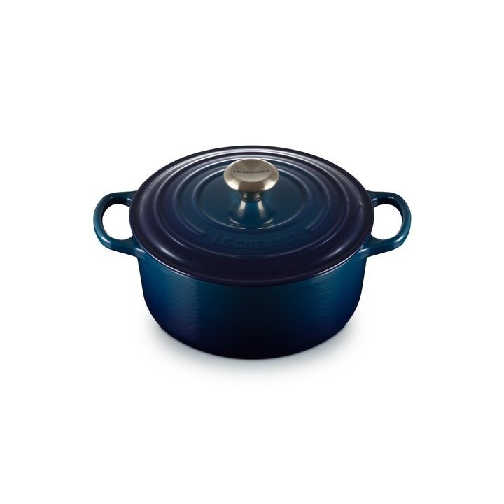 ROUND Cast Iron Pot Size 18cm Blue SIGNATURE CASSEROLE18CM AGAVE LIGHT ...