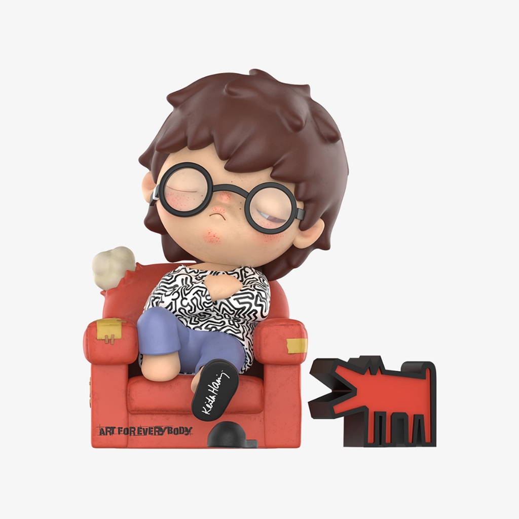 POP MART Hirono x Keith Haring Figurine Red Chair | Shopee Singapore
