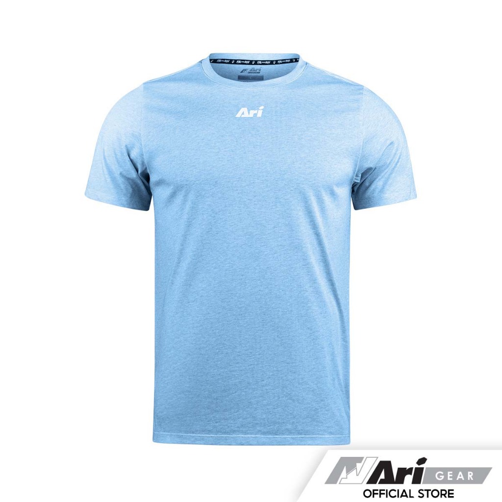 ARI UNISEX ESSENTIAL TOP DYE TEE - SKY BLUE/WHITE เสื้อวื่ง อาริ รัน ...
