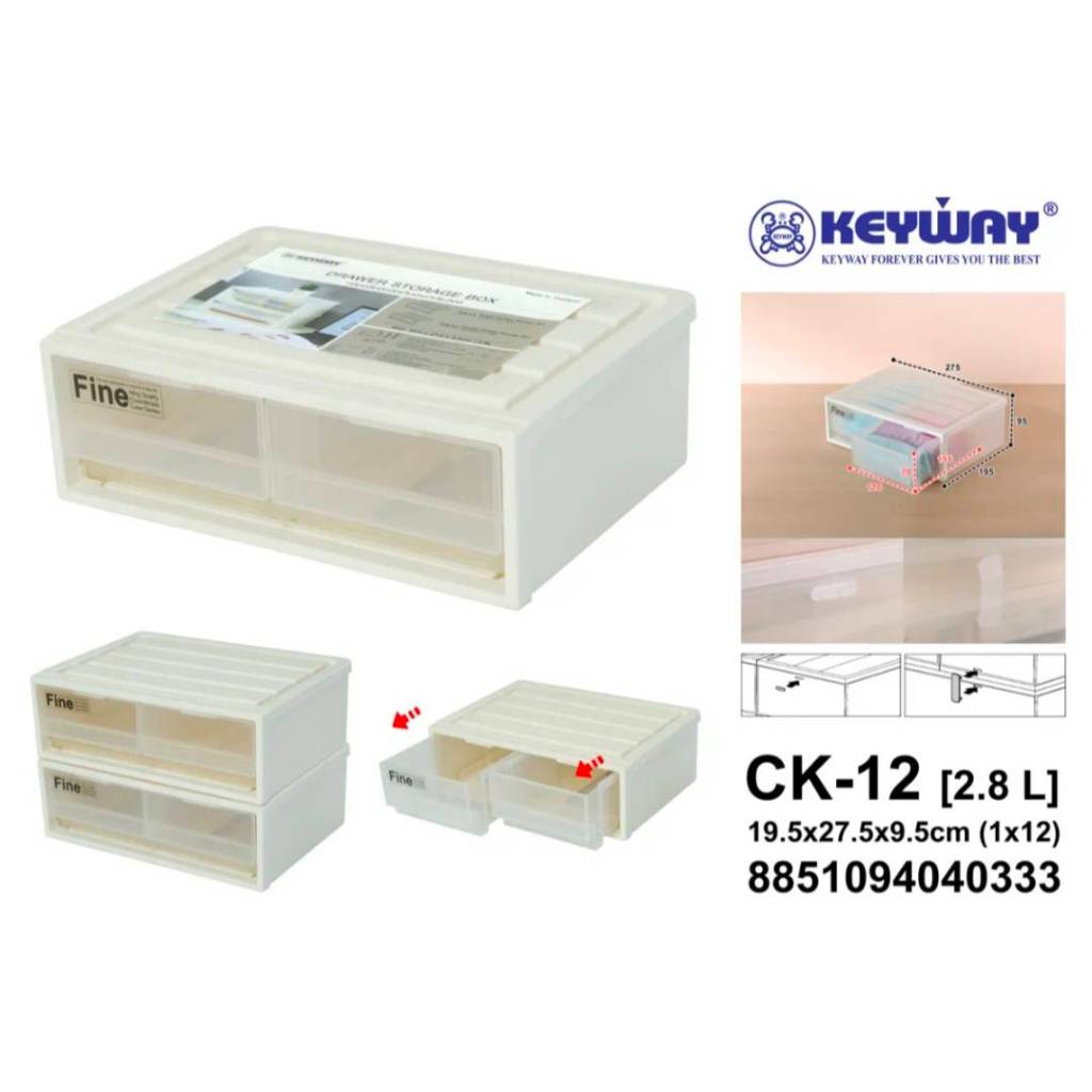 Keyway Multi-Purpose Desktop Drawer Stackable 2.8 Liters Model CK-11/(1 ...
