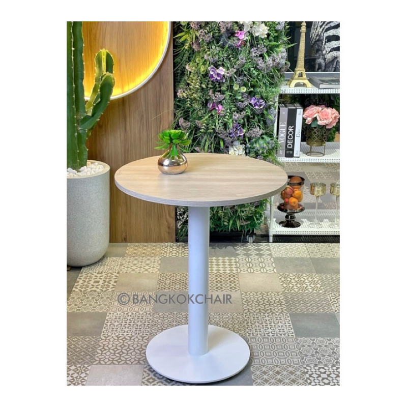 Cafe Restaurant Table Round Top 60cmhigh Quality HMR Wood (Moisture Resistant Mixed MDF Board ...