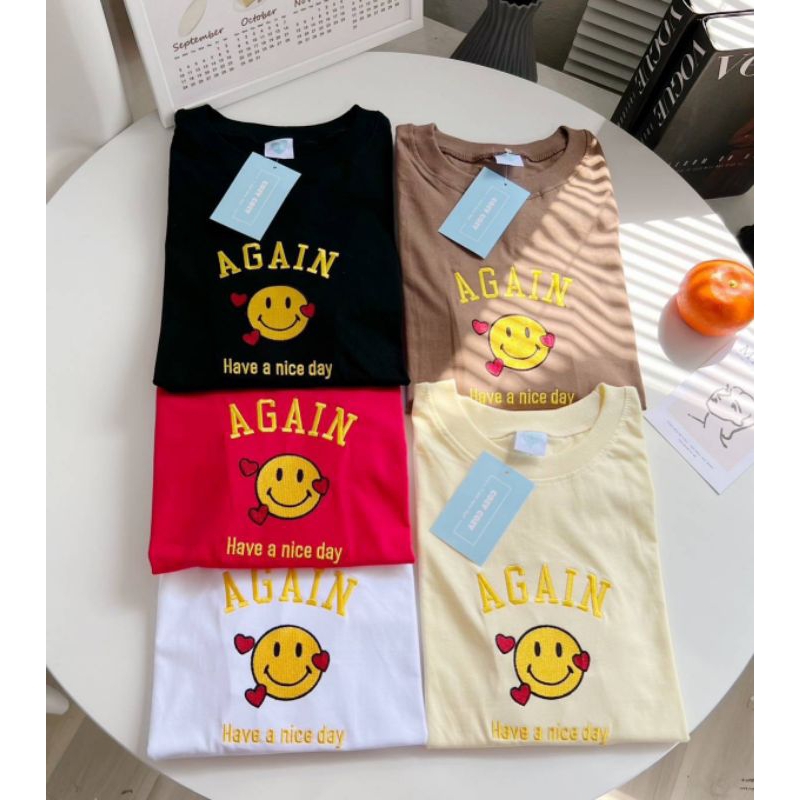 Oversize T-Shirt With Again Pattern (Cozy Label) | Shopee Singapore