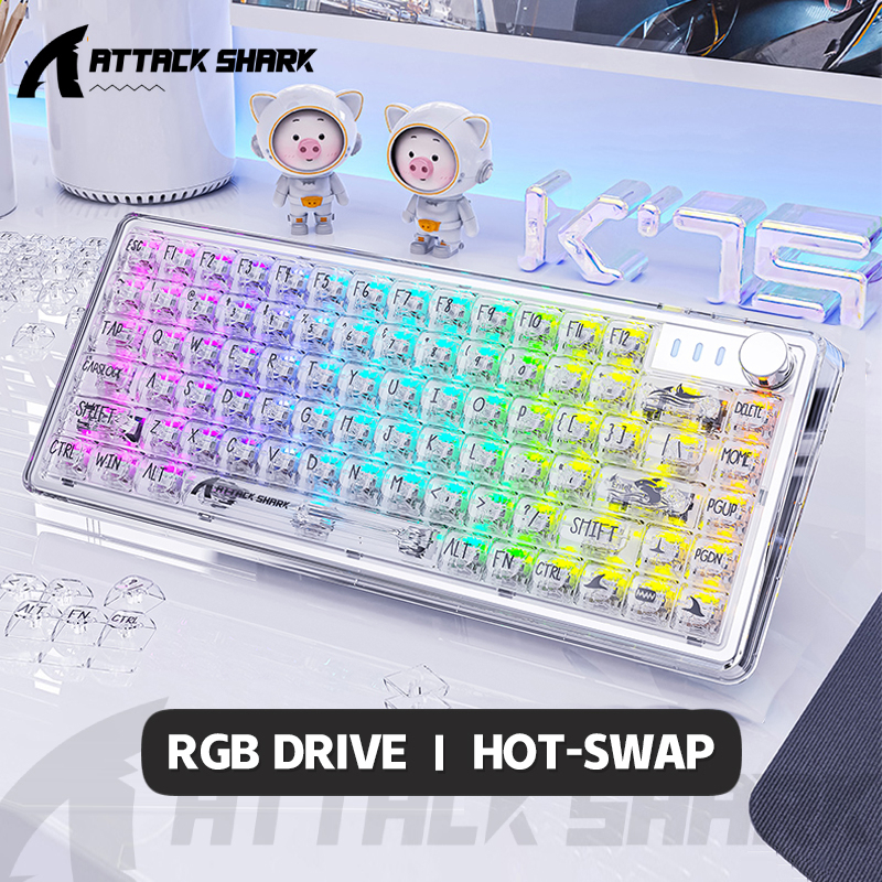 Attack Shark K75 Wireless keyboard Gasket mechanical 75 Key Switch For ...