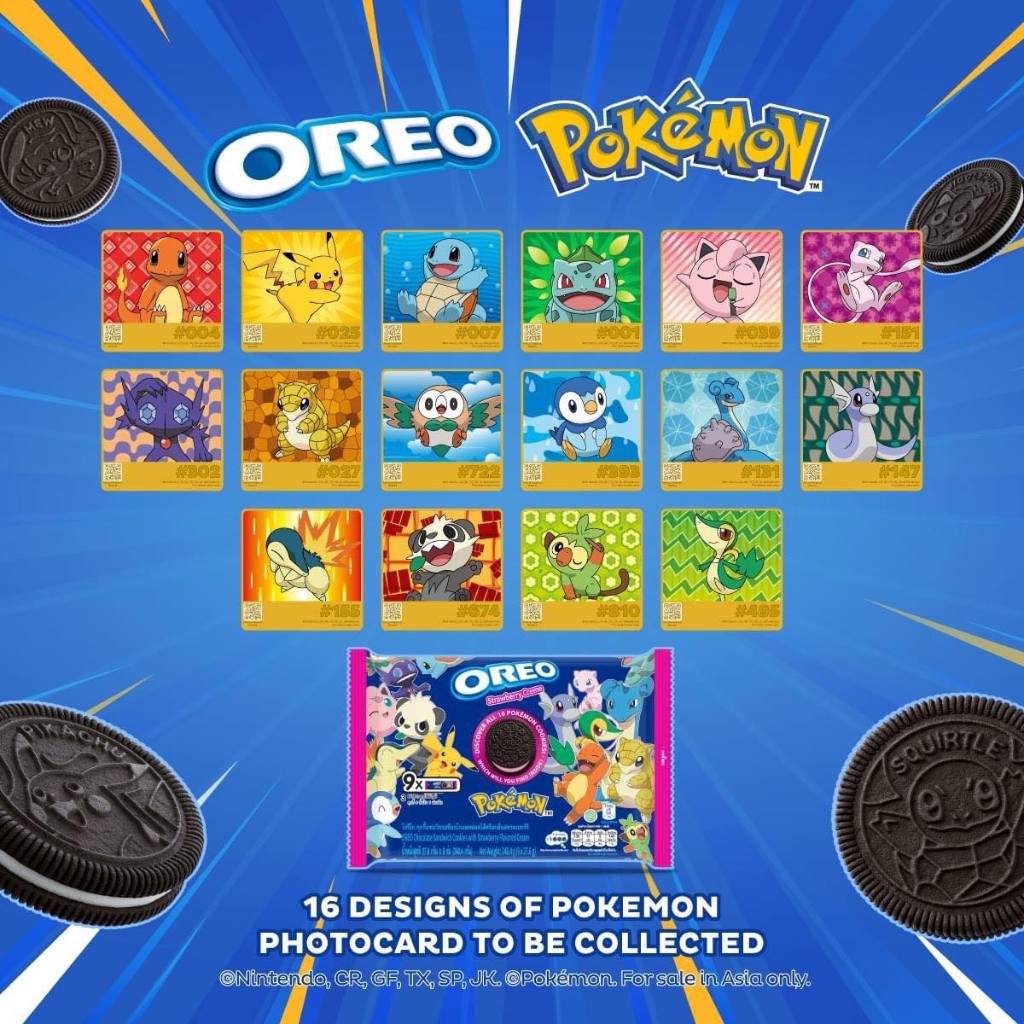 Oreo x Pokémon Pokemon Cards There Are 16 Types. | Shopee Singapore