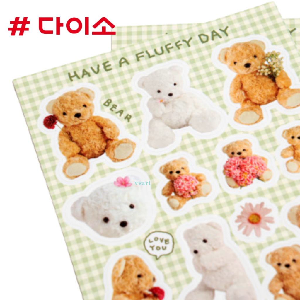 Daiso korea Sticker Bear | Shopee Singapore
