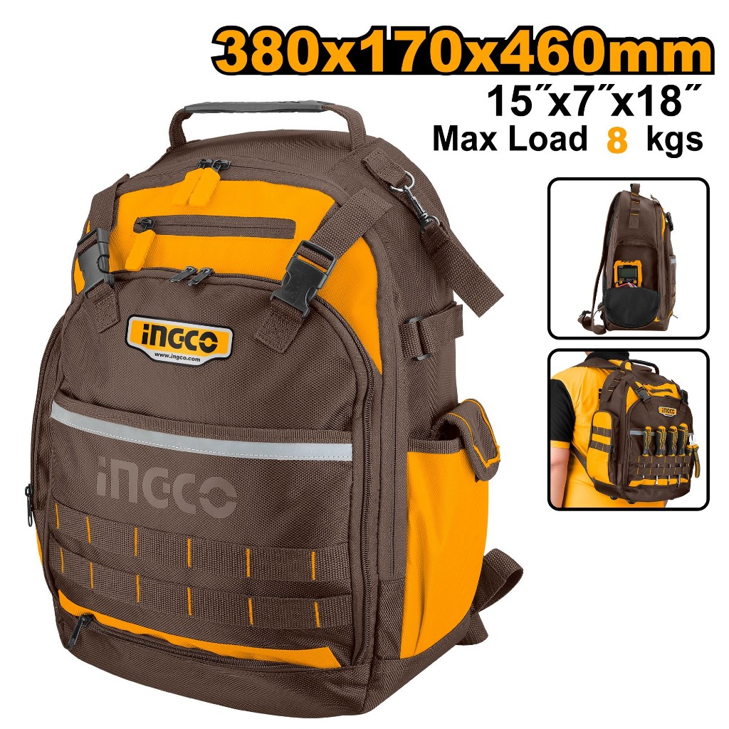 INGCO New Model Backpack Tool Bag HBP01028 Polyester Fabric 1 | Shopee ...