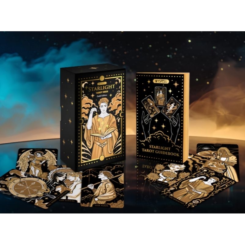 Starlight Tarot Black Edition Real Gypsy Cards Gold Theme Luxury Oracle ...