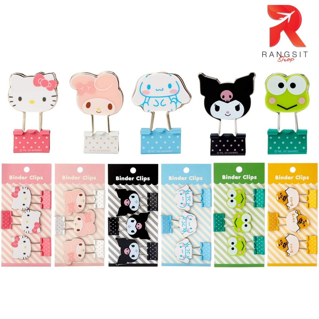 Sanrio Binder Clips paper clip Kitty Kuromi Mymelody Japan | Shopee ...