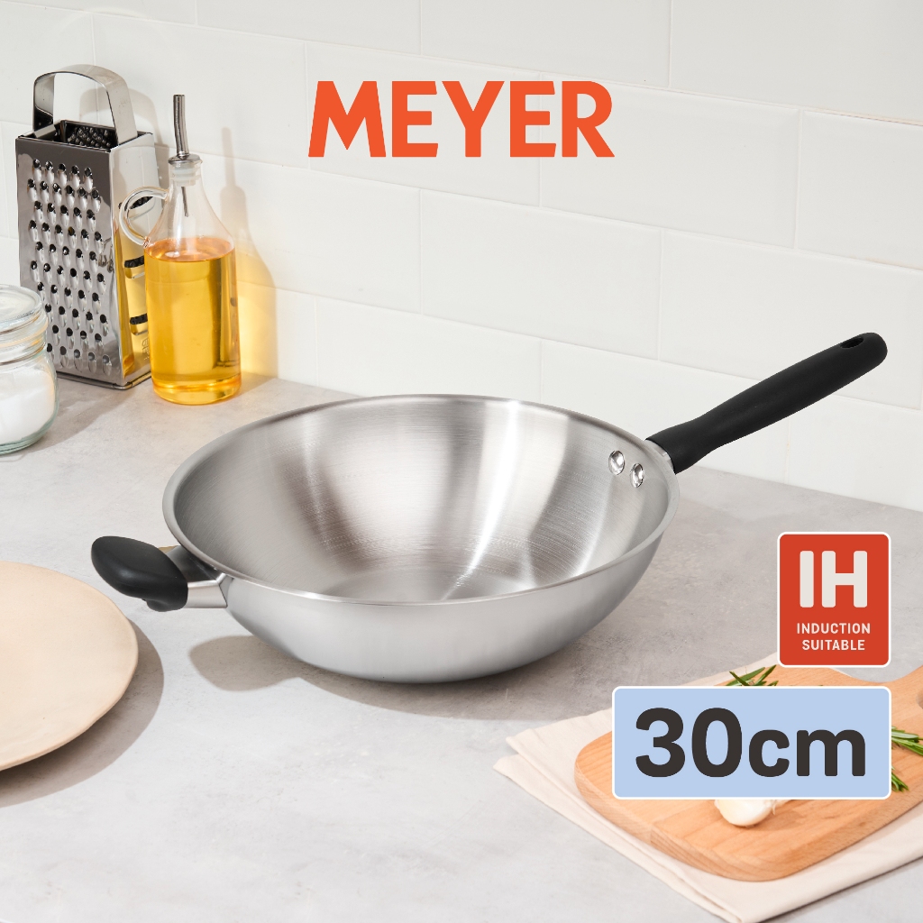 MEYER LUNA SS Stainless Steel Cookware Deep Wok Size 30cm /12 Inch (71806-T) | Shopee Singapore