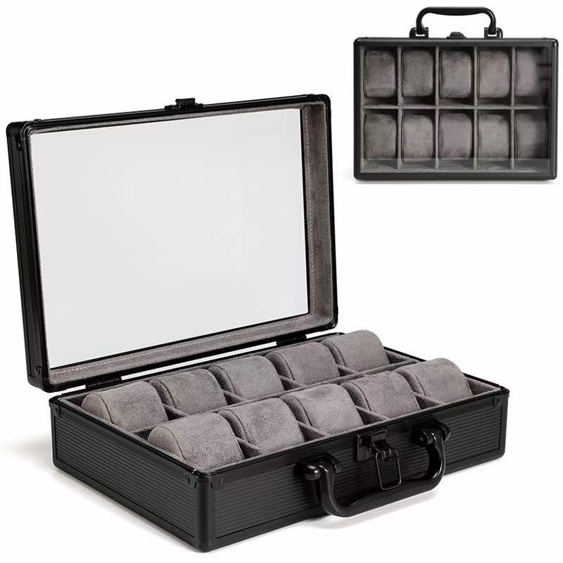 **10 12 Watch Box (Aluminum Frame)Watch Display Case | Shopee Singapore