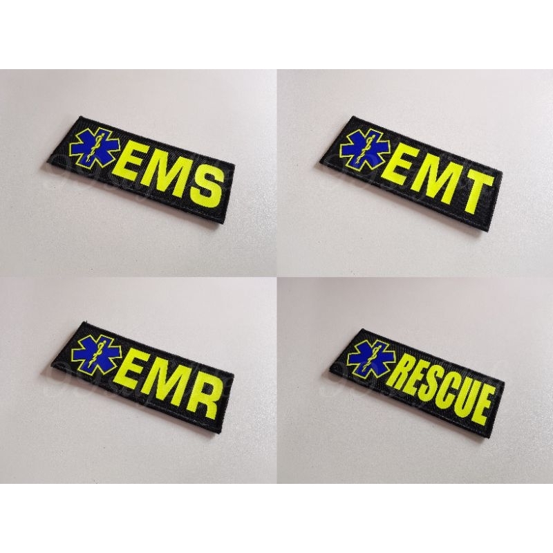 Velcro Logo Patch For Rescue [Letter Neon Yellow Blue Logo] | Shopee ...