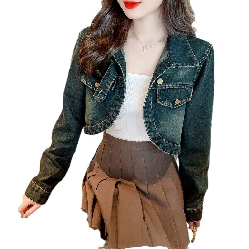 FASHION.61 Short Denim Jacket Slim Fit For Women Model W0811 | Shopee ...