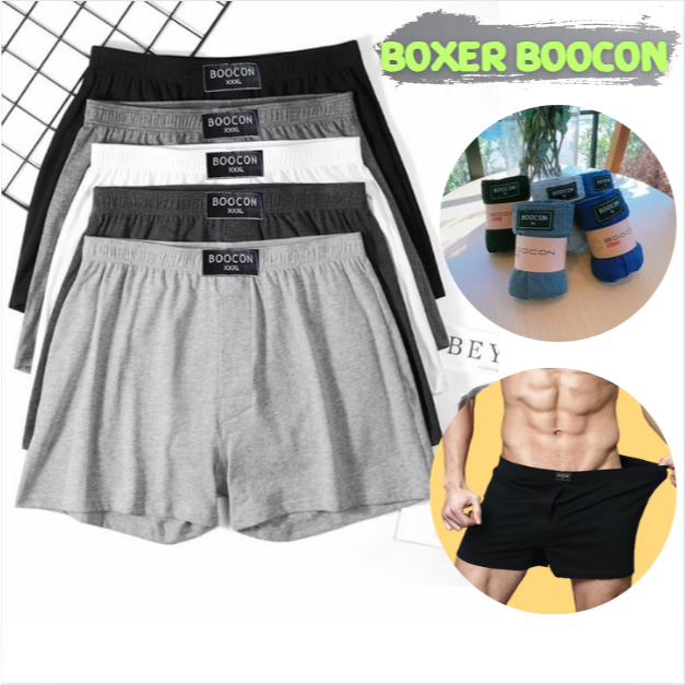 Men's Boxer Shorts Boocon (Set Of 5) Plain Color Soft Fabric ...