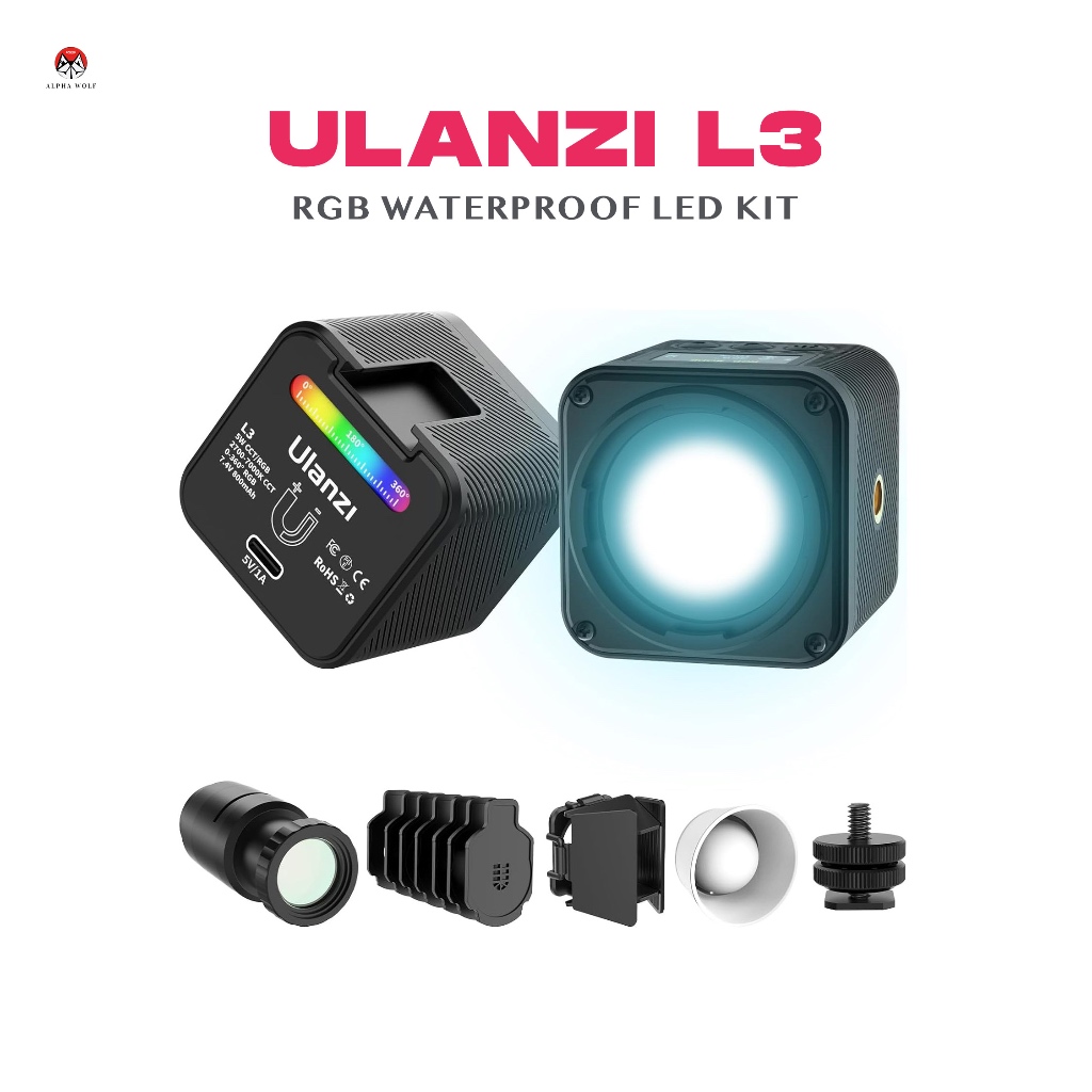 Ulanzi L3 RGB Waterproof COB LED KIT Portable Light With Up To 3 Modes ...