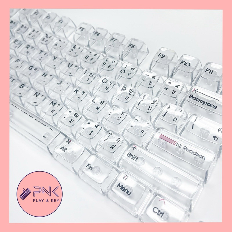 Thai Language Clear Keycaps CBSA Profile Transparent Fire-Proof Keycap ...